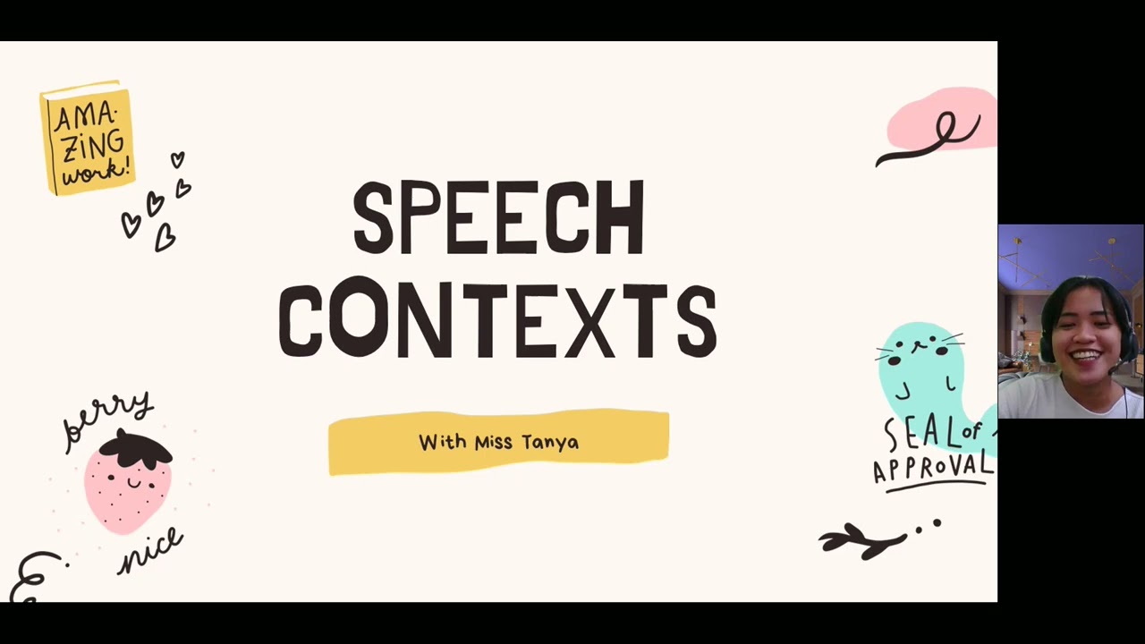 Pre-recorded Lesson on Speech Contexts