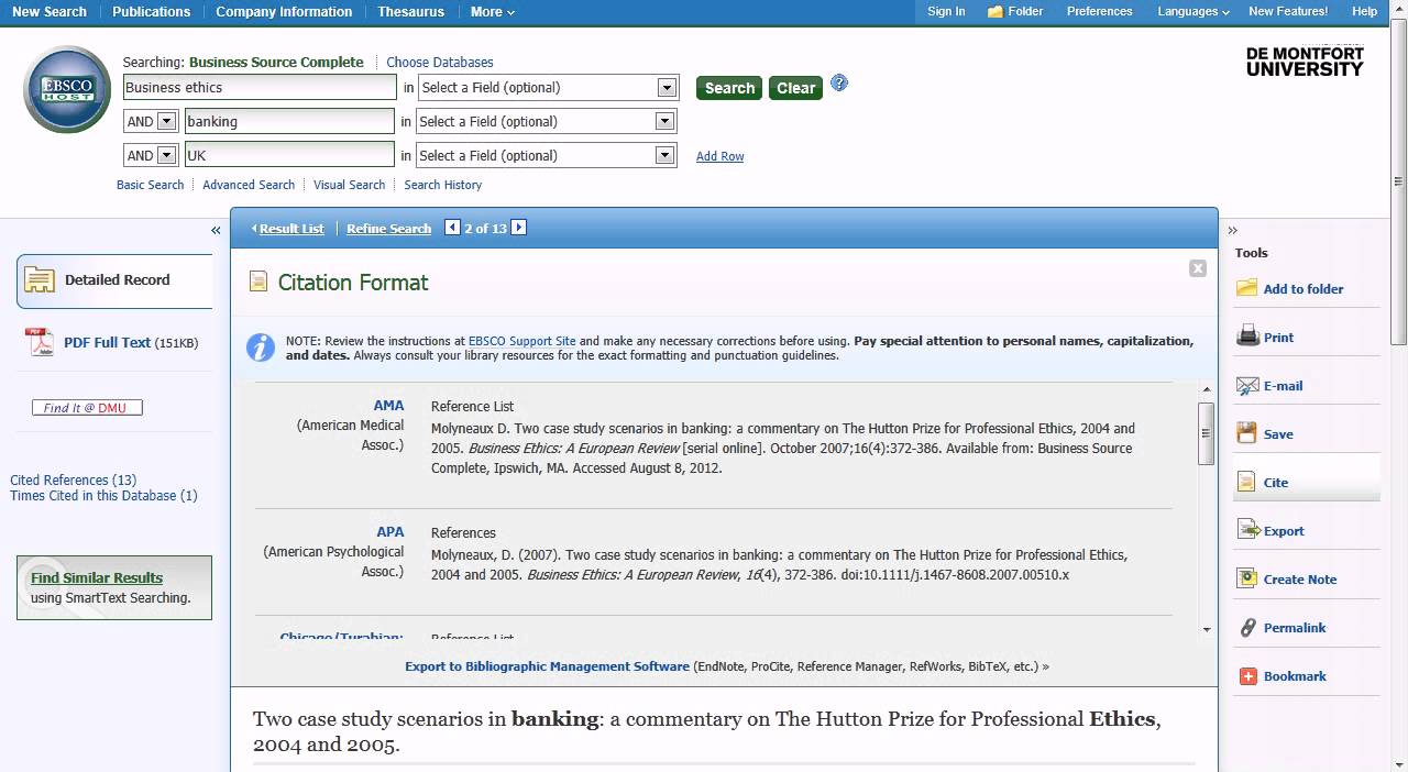 Referencing with databases