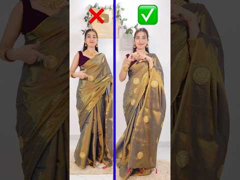 How to fix your open pallu perfectly|#sareedraping #fashion