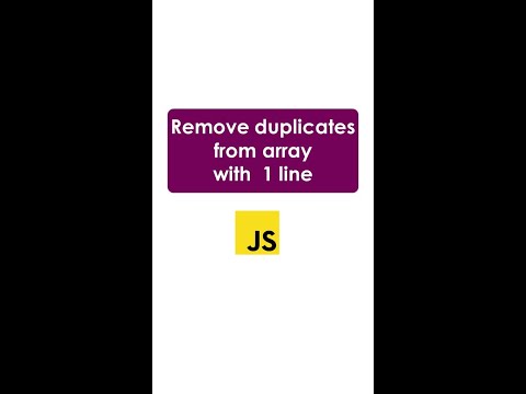remove duplicates from array with one line | arrays in JavaScript | #array #javascript