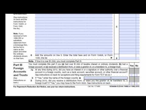 Schedule B (Form 1040) Foreign