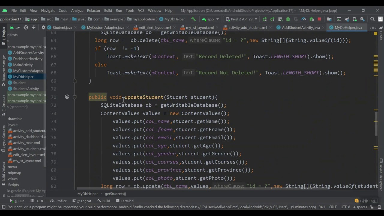 Lecture 19 - Custom ListView Recap and Remove duplicate codes