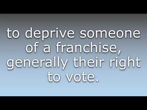 What does Disenfranchise mean?
