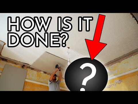 How To Board a Ceiling Alone With 8x4 Plasterboards - 1 Man Ceiling Overboard - Is It Possible?