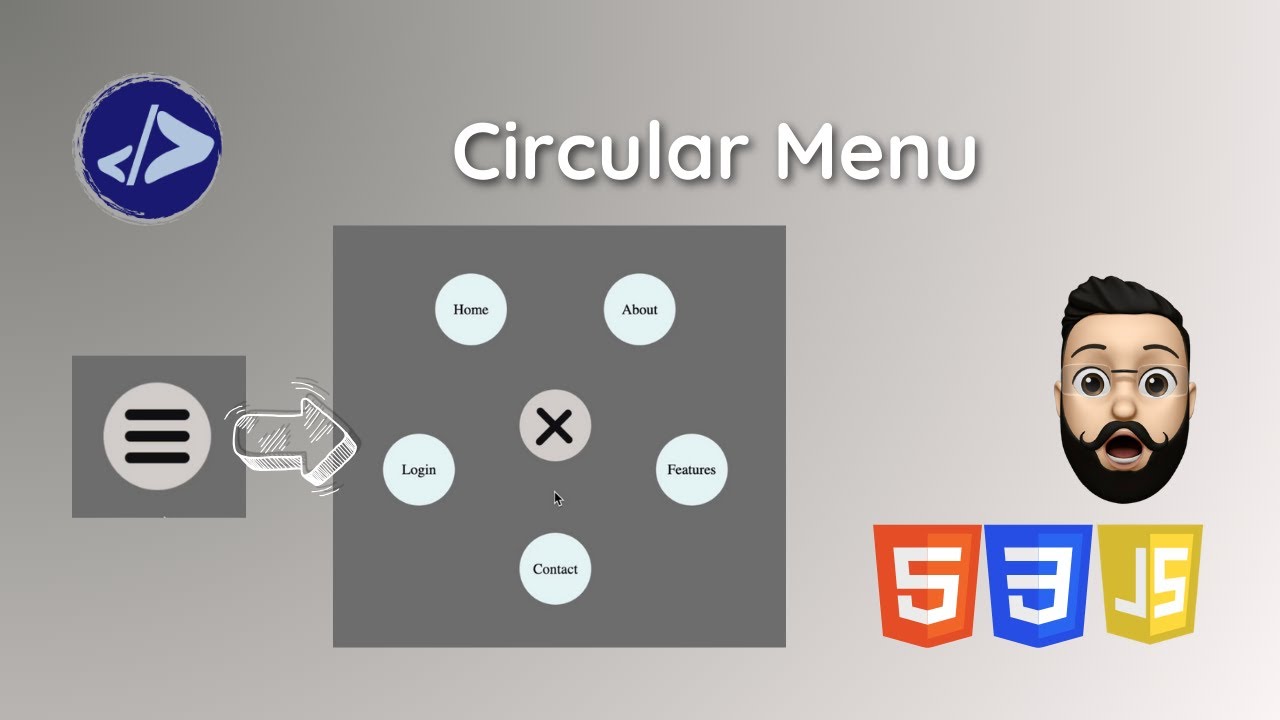 Circular Menu | Customized Dev | Circular Menu using HTML, CSS & JavaScript