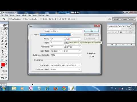 Cara Setting Ukuran Kertas F4 dan A4 di Photoshop