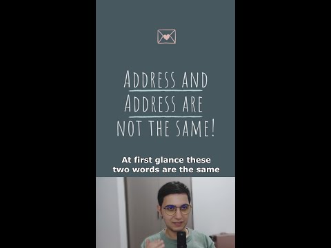Address or addrEss? #english