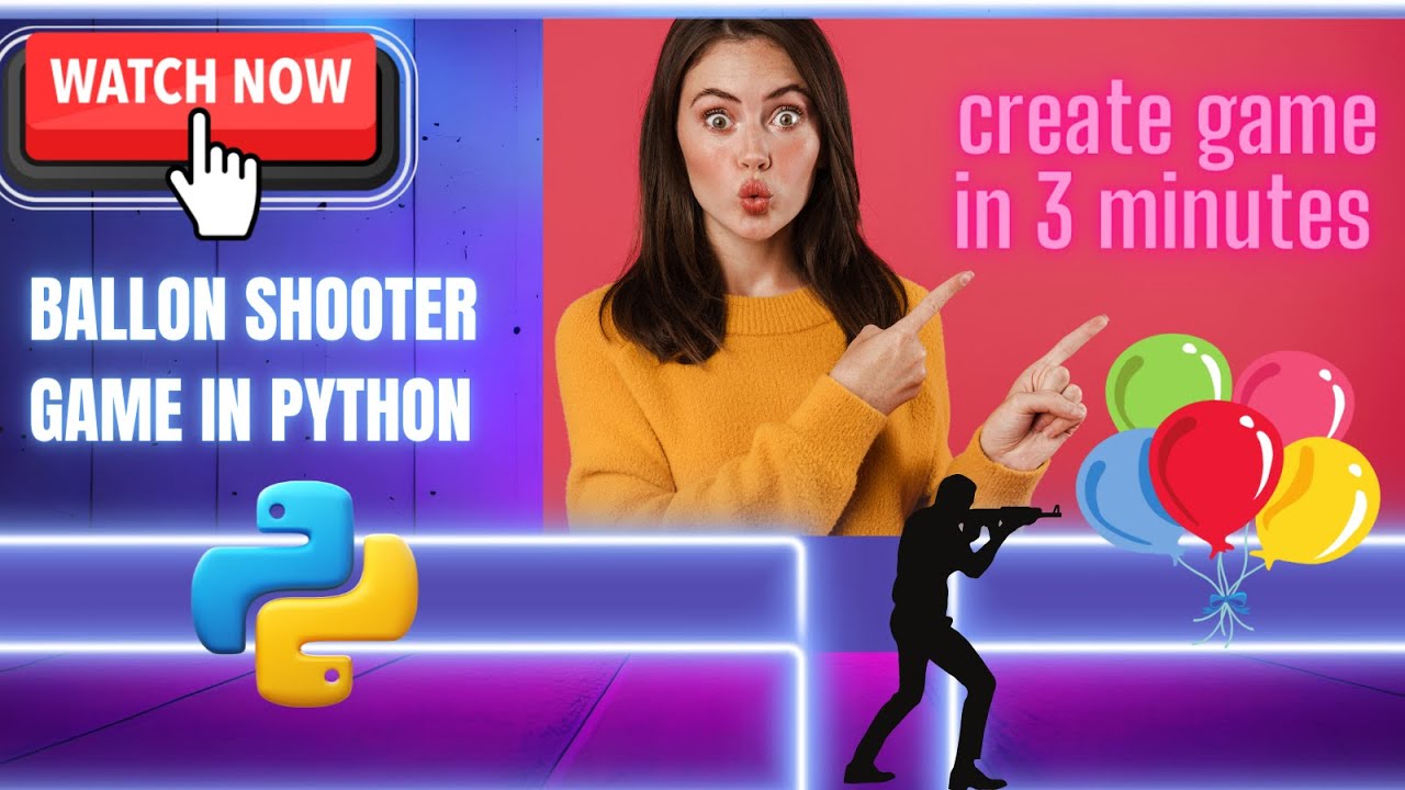 Python mini Project | Balloon Shooter game in python | step by step guide