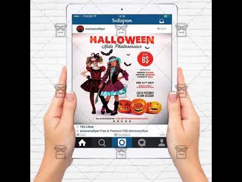 Kids Halloween Photosession - Seasonal A5 Flyer Template