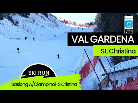 Val Gardena Dolomiti / #10 of TOP 10 black ski runs in Italy - SASLONG A, short video 55"