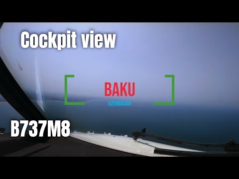 Approach and Landing in Baku international airport of Azerbaijan | Cockptit view |