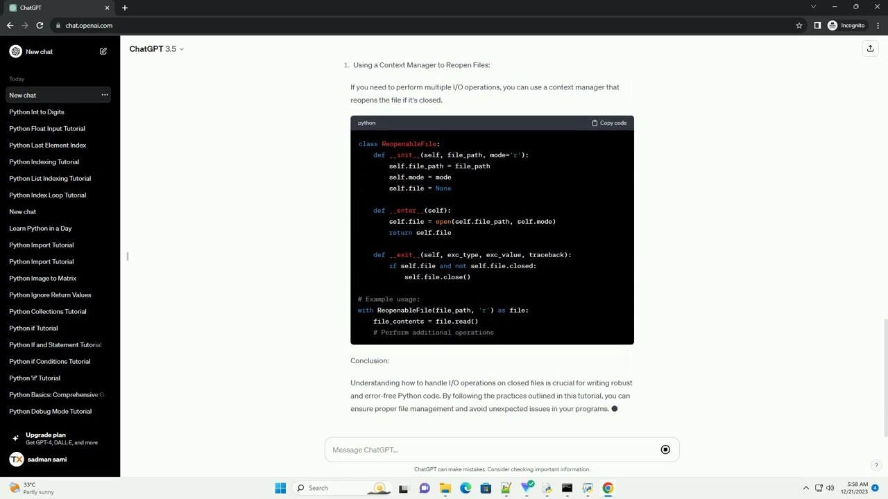 python io operation on closed file