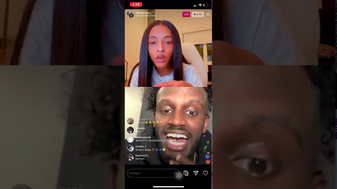 DIAMOND NICOLE PUTTING BLACK CHARCOAL IN HIS PLACE ON IG LIVE