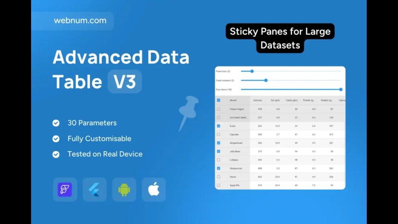FlutterFlow Advanced Data Table V3 🚀  Sticky Row ✅ #flutterflow #datatable