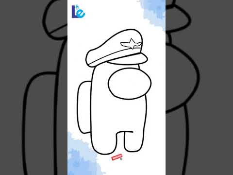 HOW TO DRAW AMONG US MILITARY VISOR HAT STEP BY STEP DRAWING TUTORIAL #shorts #short #liedrawings
