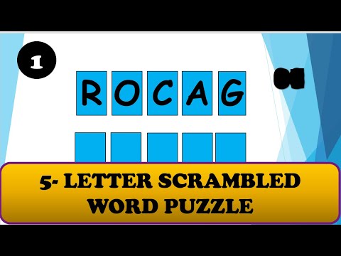 Scrambled letters Word Quiz (5 letter words), can you unscramble all the words