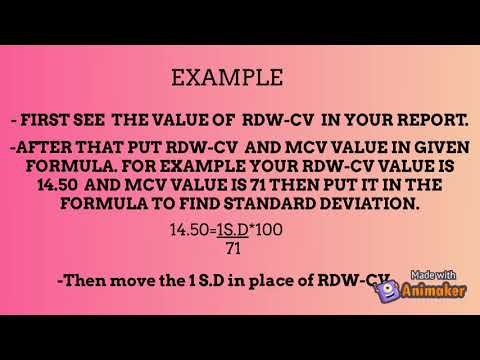 how to find standard deviation of mcv in blood test report to find the Rdw-cv.