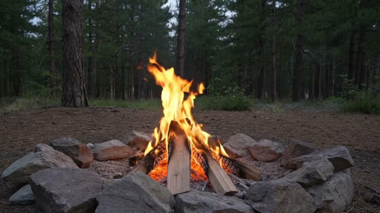 Focus & Relax by a Peaceful Forest Campfire Crackling Fire Sounds for Study, #asrm #relax