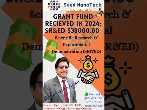 Seed NanoTech is proud to receive a $38,000 SR&ED grant for 2024