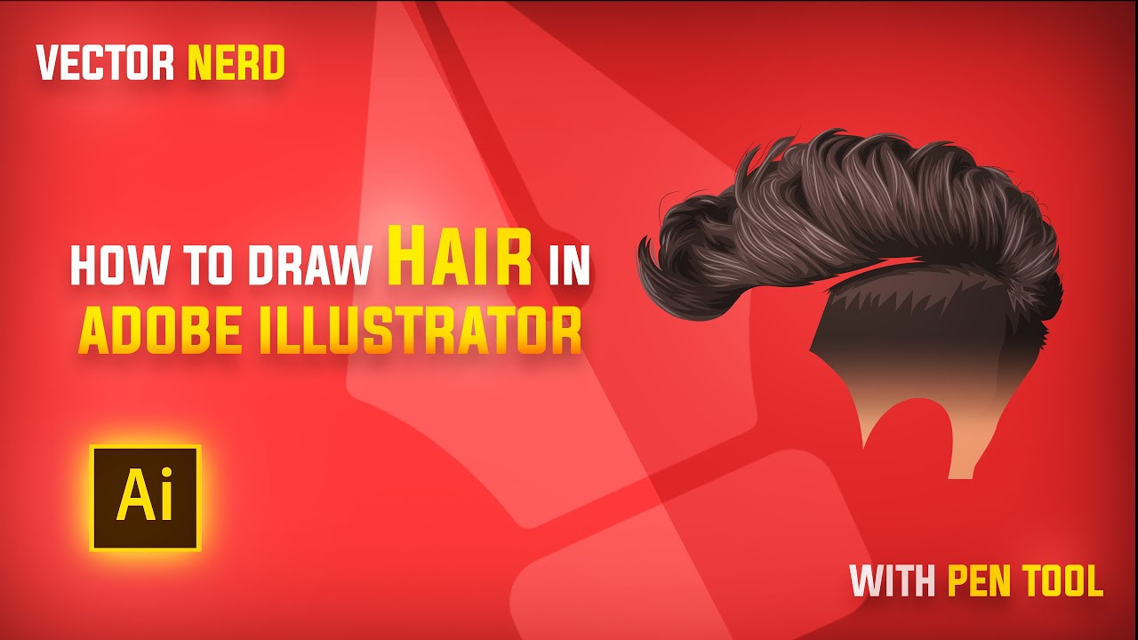 How to draw Vector Hair in | adobe illustrator | Tutorial for beginners