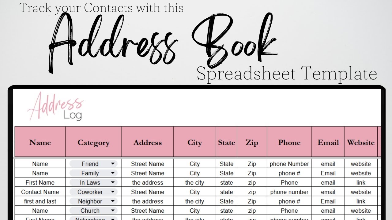 Address Book Google Sheets Template - Contact List Excel Spreadsheet Template Business Home Contacts
