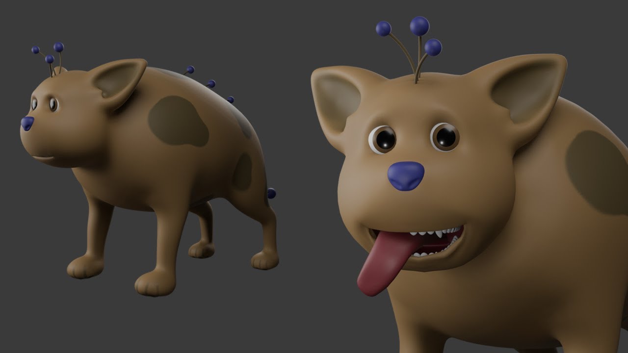 Creating an Alien Dog with Blender