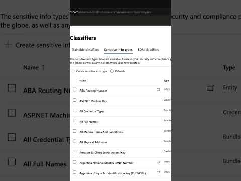 Using Sensitive info types in Microsoft 365 #shorts