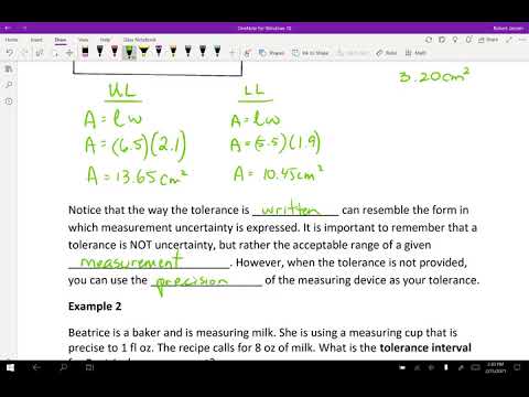 Measurement Tolerance continued