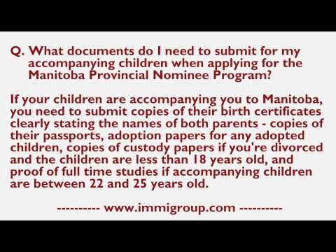 What documents do I need to submit for my accompanying children when applying for the MPNP?