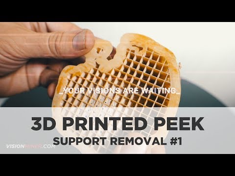 PEEK Support Material Removal - 3D Printed Surgical Guide - Funmat HT 3D Printer (TEST 1/2)
