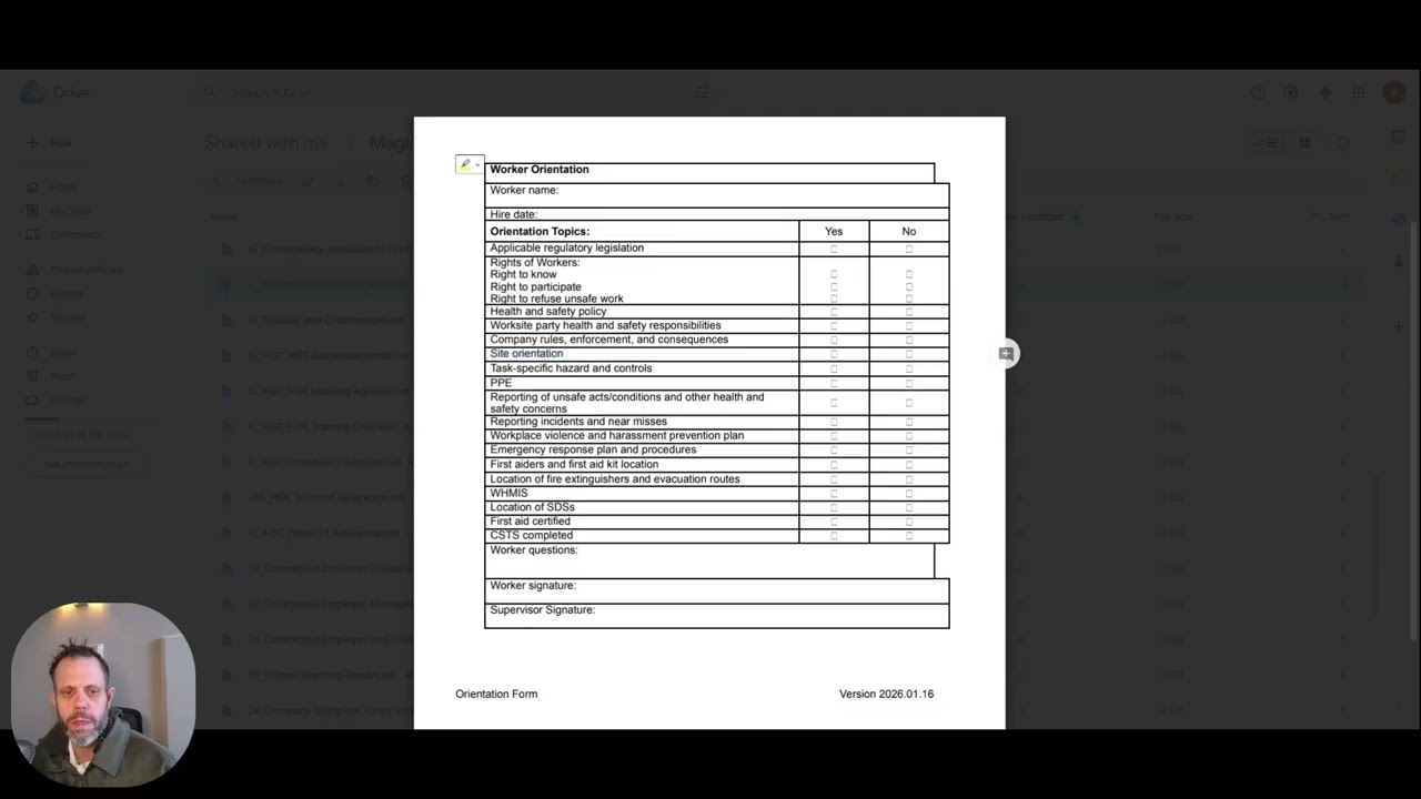 Workplace Orientation Checklist Script