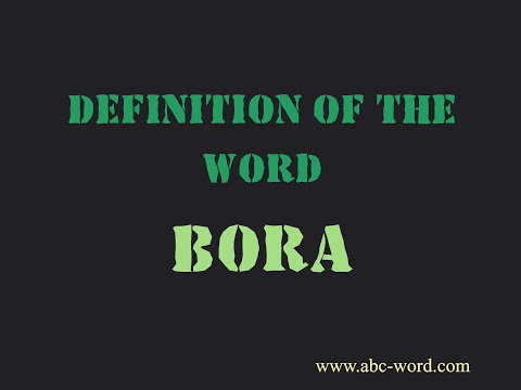 Definition of the word "Bora"