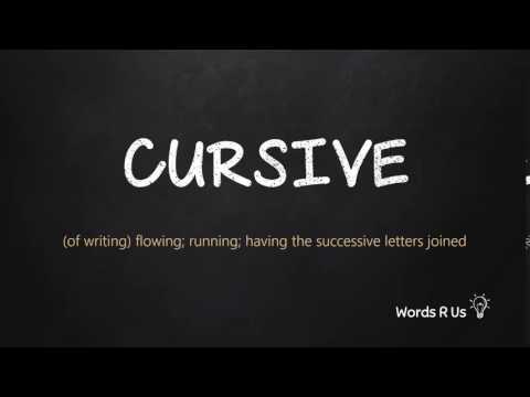 How to Pronounce CURSIVE in American English
