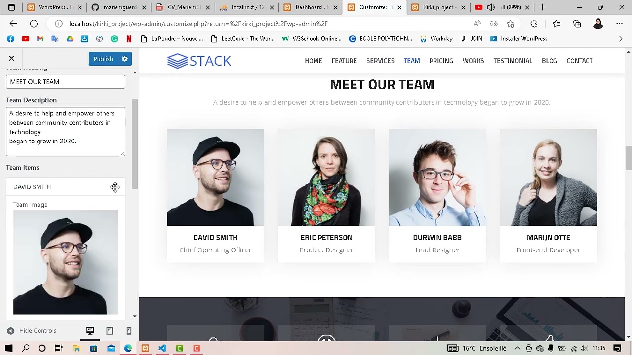 A WordPress Theme using Kirki