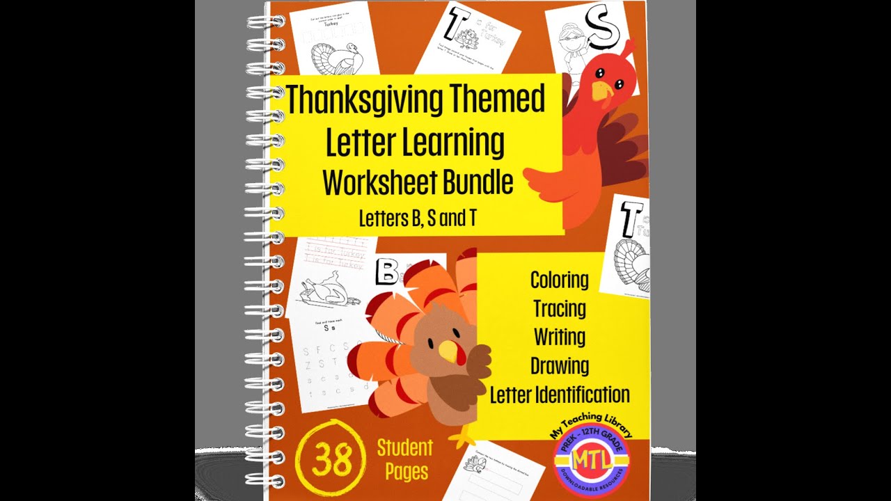 Thanksgiving Themed Worksheet Bundle | Early Learning Preview Video
