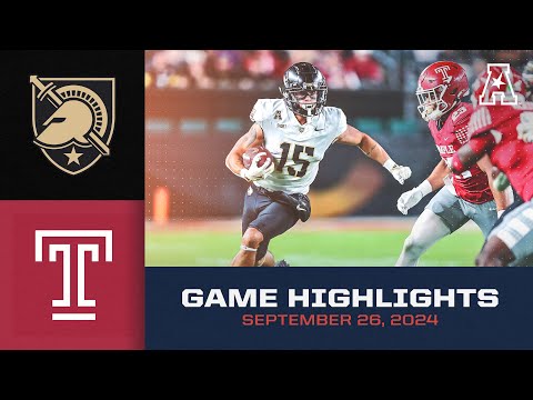 Game Highlights: Army vs Temple (September 26, 2024)
