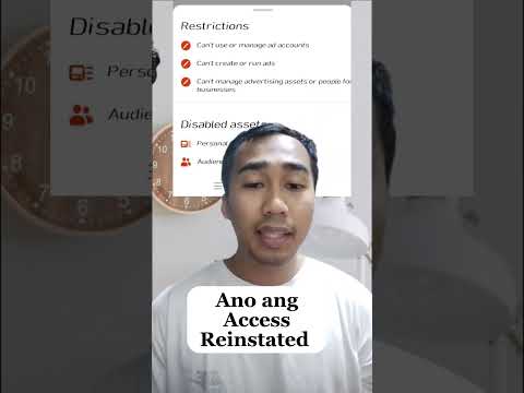 Ano ang Access Reinstated sa Facebook Ad Account