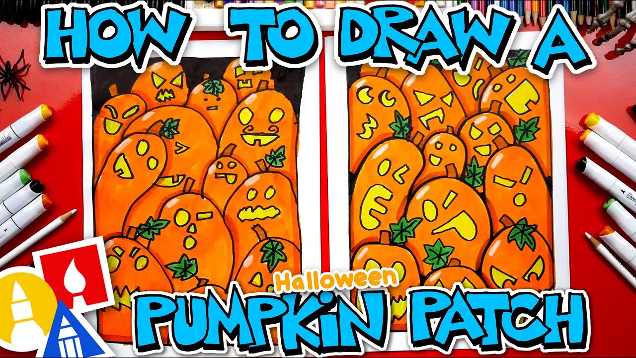 How To Draw A Pumpkin Patch With Overlapping