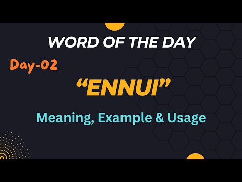 Ennui meaning, example & usage #wordoftheday