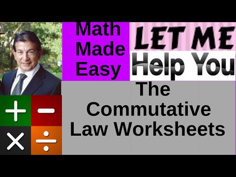 The Commutative Law Worksheets
