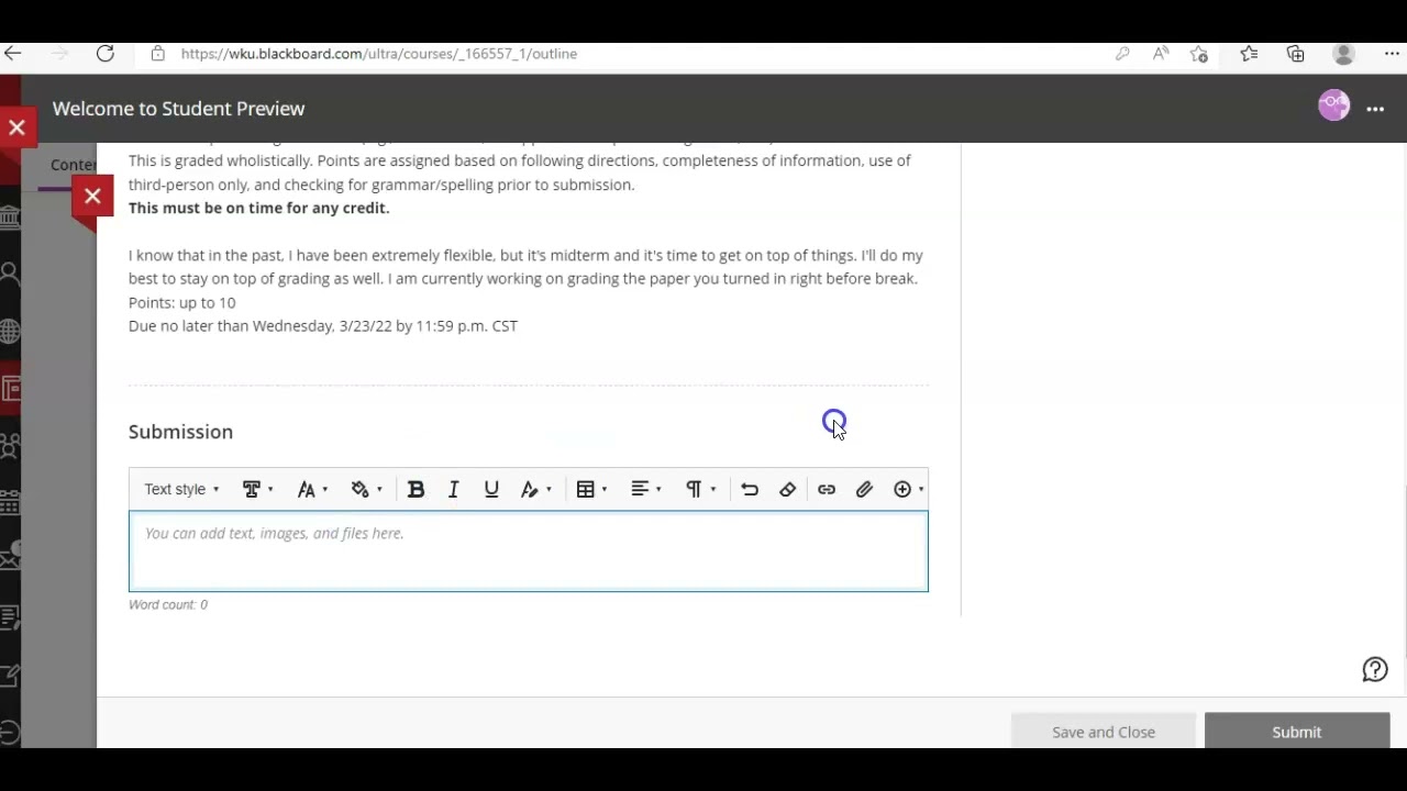 How to Attach an Assignment in Blackboard Ultra
