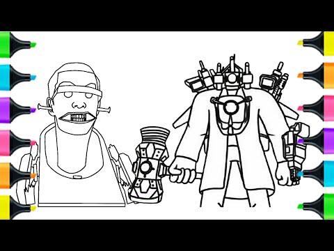 Skibidi toilet - Upgraded Titan CAMERAMAN vs METAL TOILET - Coloring Pages / How to color / NCS
