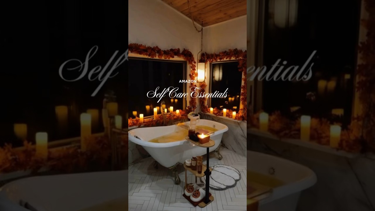 Fall 🍂inspired bath 🤍. #selfcare #selfcareroutine #bathroom #home #homedecor #selfcaretips #autumn