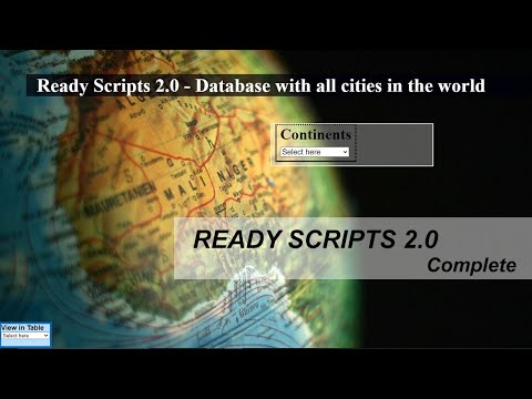 Database with all cities in the world - Ready Scripts 2.0