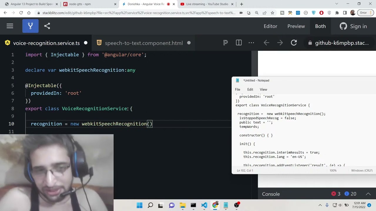 Angular 13 Project to Build Speech to Text Web App Using Web Speech Recognition API in TypeScript