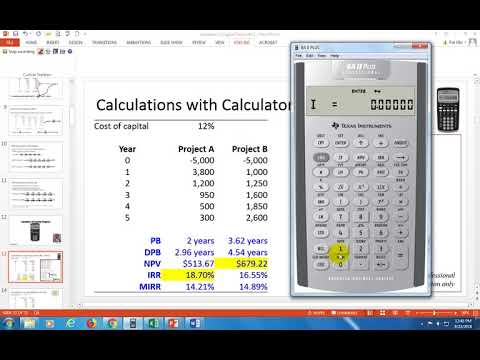 Capital Budgeting Techniques - Calculator