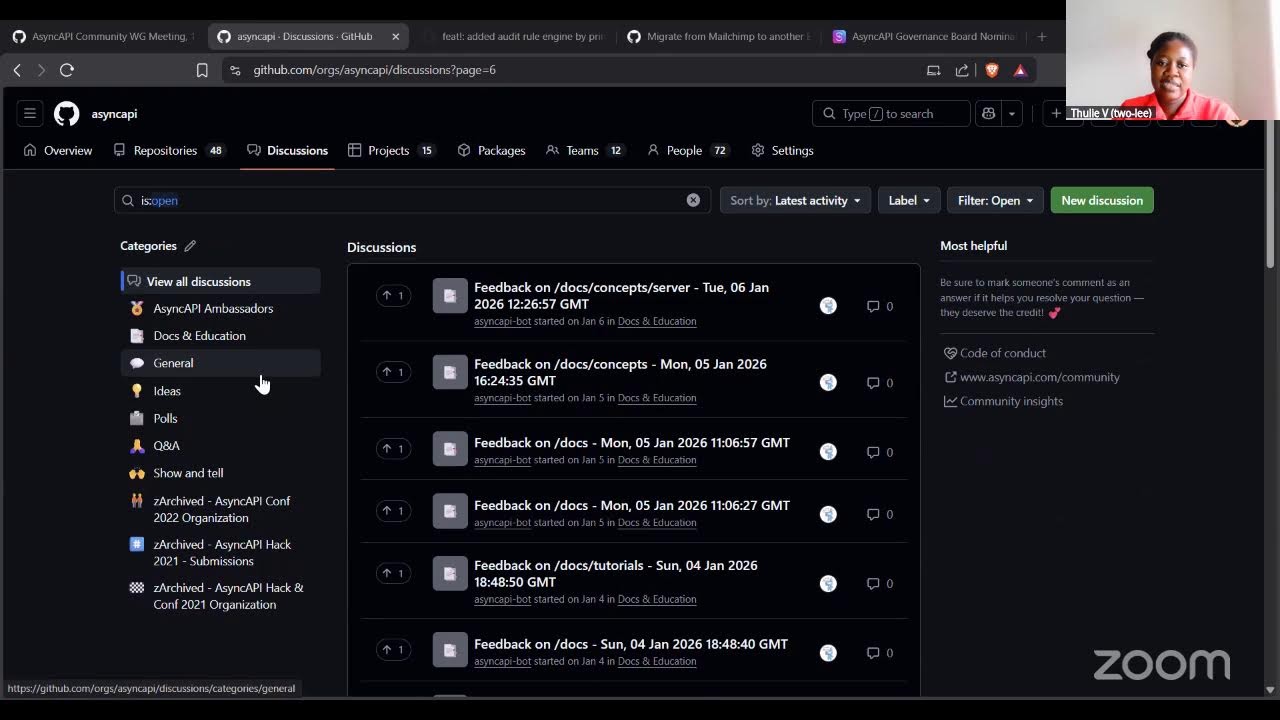 AsyncAPI Community WG Meeting, 15:00 UTC Tuesday April 14th 2026