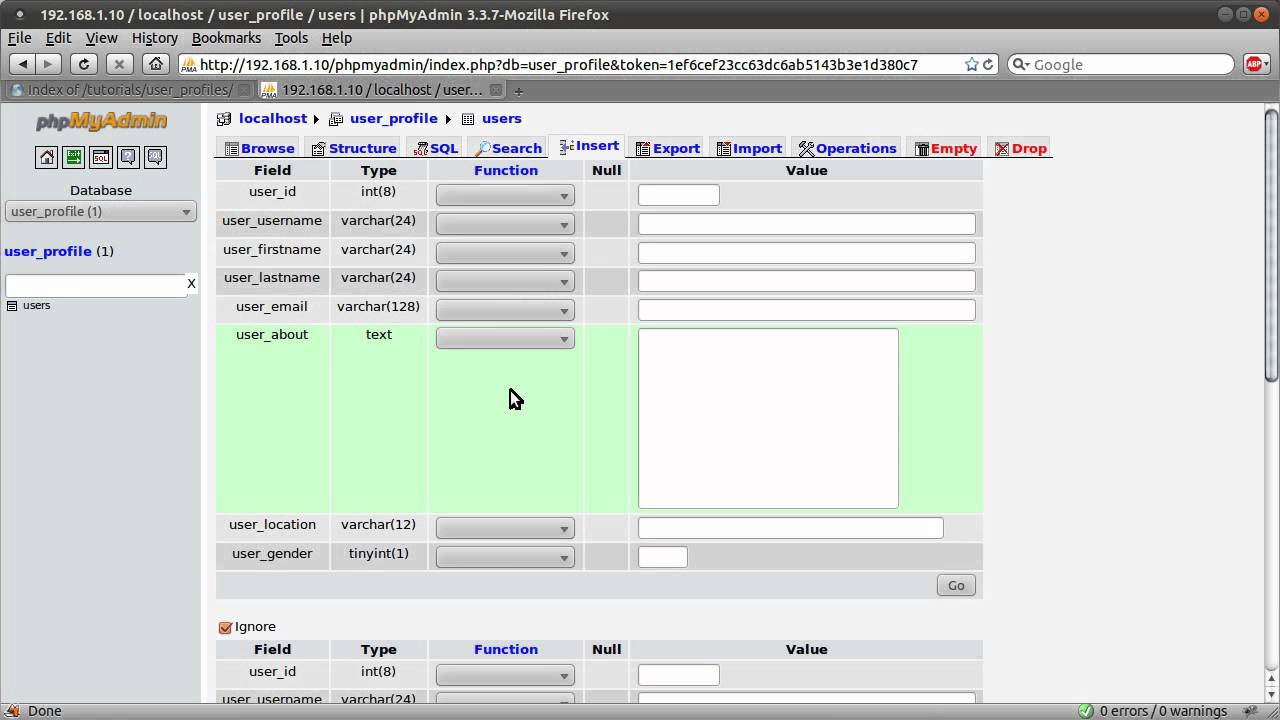 PHP Tutorial: User Profiles [part 01]