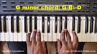 How to Play the G Minor Chord on Piano and Keyboard - Gm, Gmin Chord ...