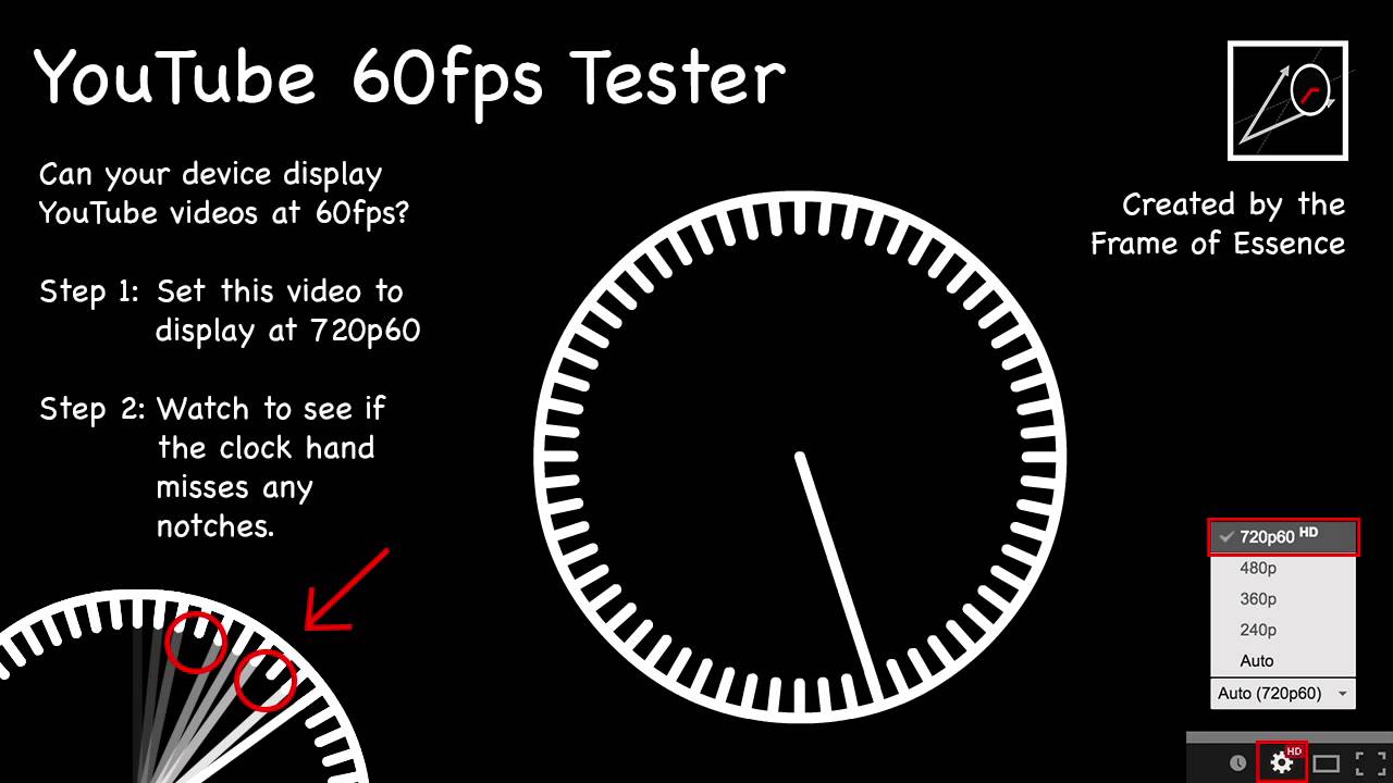 YouTube 60fps Tester